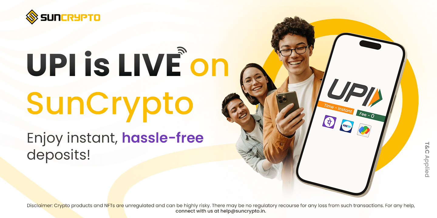 Instant UPI deposit now available on SunCrypto! - 2026